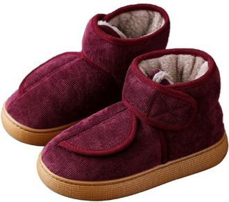Generic Bottes de Neige Femme Hommes Hiver Chaude Peluche Fourr&eacute;s Chaussons Antid&eacute;rapant Pantoufles Bottines Chaussures &agrave; enfiler for Personnes &acirc;g&eacute;es Women Wi