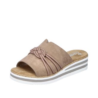 Rieker Damen Pantoletten V0297-62 beige Gr. 43