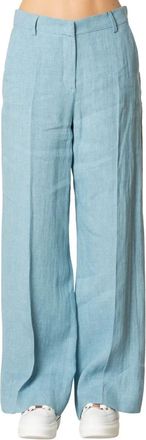Max Mara Malizia Pantalon Large - Femme - Pantalons - Bleu - Taille: 44 FR