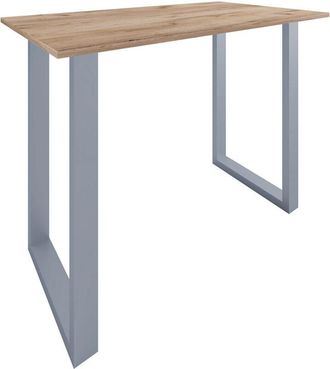 ebuy24 Xona Bartisch 140x80 Eiche dekor, silberfarben