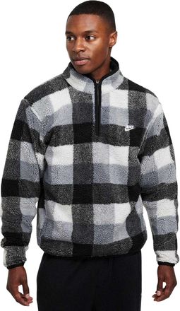 Nike Winterized Fleece-Oberteil f&uuml;r Herren, Stehkragen (Schwarz/Wei&szlig;)