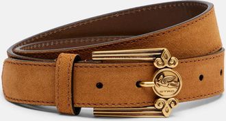 Etro G&uuml;rtel Pegaso aus Veloursleder