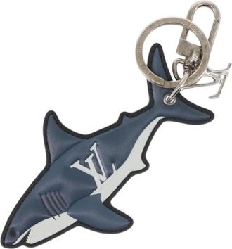Louis Vuitton unisex, Pre-owned, Bleu, Taille: ONE Size Porte-clés en cuir Pre-owned