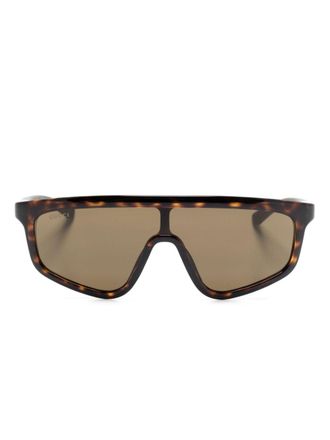Gucci lunettes de soleil &agrave; monture couvrante - Marron