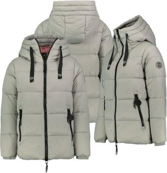 Fresh Made Steppjacke Damen Winter Stepp Jacke Parka Winterjacke Kapuze Gesteppt Stehkragen