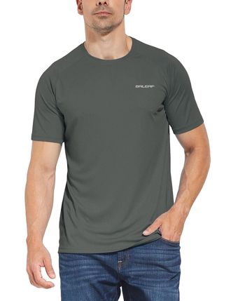 Baleaf UV Schutz Shirt Rashguard Herren Kurzarm UPF 50+ T-Shirt Laufshirt Schwimmshirt Funktionsshirt Atmungsaktiv Schnelltrocknend Sonnenschutz für Outdoor 