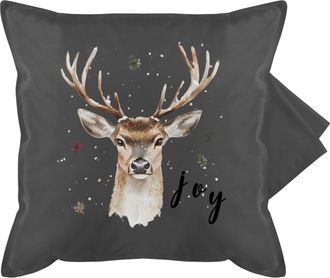 Shirtracer Kissenbezug - Weihnachtskissen Christmas Hirsch Motiv Geschenk Weihnachten I Wintermotiv Geschenk mit Hirsch Geschenke J&auml;ger Geschenkidee Weihnachten 