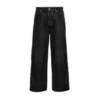 Off-white Schwarze Schlagjeans aus Denim - - Jeans - Herren - Schwarzk - W33