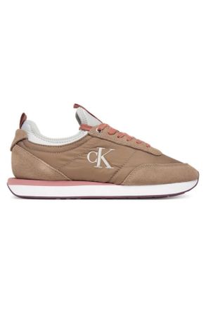 Calvin Klein Damen Retro Runner Sock Laceup Mix Mat Yw0Yw02060 Low Top, BEIGE (Desert Taupe/Blush/Bordeaux), 38 EU