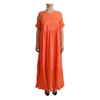 Twinset Femme, Robes, Orange, Taille: 42 FR Robe longue corail &eacute;l&eacute;gante