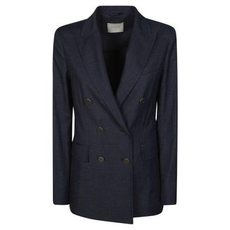 Circolo 1901 Femme, Vestes, Bleu, Taille: 40 FR D.p. Lino Cotone Effetto Denim