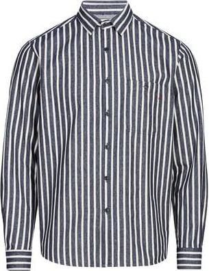 Replay Wiederholung - Baumwollgestreifte Hemd - blau