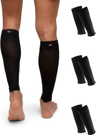 Danish Endurance Manchons de Compression pour Mollets, 21-26 mmHG, Hommes et Femmes, Unisexe, Lot de 1 ou 3, Noir, XL