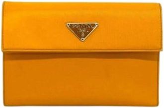 Prada Portefeuille Pre-owned (bi-pli) - Femme - Pre-owned - Orange - Taille: ONE Size