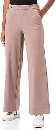 Vila Vila VIVARONE Pattern HW Wide Pant - Noos, Lentille Marron/Rayures : Noir, 36