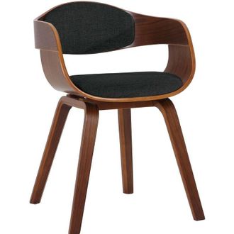 Clp Chaise de visiteur de style R&eacute;tro en tissu et bois de noyer avec divers accoudoirs Couleur : Noir