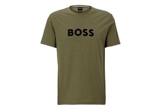 BOSS T-Shirt T-Shirt RN mit gro&szlig;em Markenprint auf der Brust