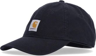 Carhartt Work in Progress Schwarze Gebogene Schirmm&uuml;tze Besticktes Logo - - Accessories - Herren - Schwarzk - ONE SIZE