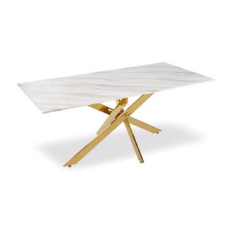 Paris Prix Table Basse en Verre Olaze 120cm Effet Marbre