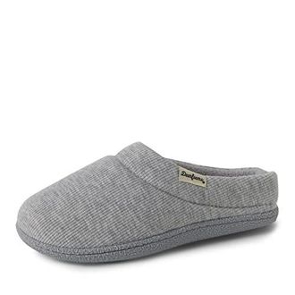 Dearfoams Femme Indoor/Outdoor Memory Foam Darcy Microfiber Velour Clog, Wide Widths Chausson, Gris Clair, Large