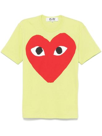 Comme Des Garçons t-shirt en coton à imprimé coeur - Vert