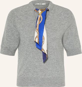 Maje Strickshirt Mit Abnehmbarem Tuch grau