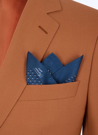 Fursac Pochette en soie &agrave; pois - Taille Unique - Homme