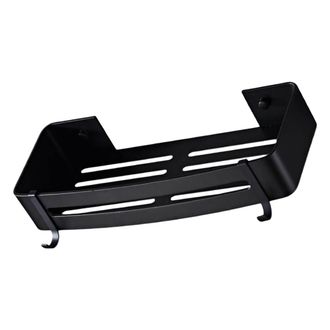 FOMIYES Duschgel Organizer ohne Bohren aus Aluminiumlegierung mit Haken Badezimmer Eckregal in Schwarz Wandfreundlicher Aufbewahrungskorb f&uuml;r Dusche und K&uuml;che