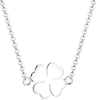 Elli Collier Femme Pendentif en Trèfle Porte-Bonheur en Argent Sterling 925
