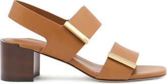 Tod's Femme, Chaussures, Brun, Taille: 38 EU Cognac Marron Talons Slingback Bout Ouvert