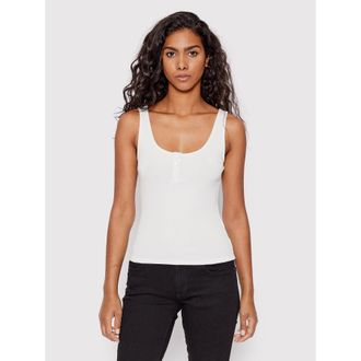 Guess Top W2YI00 KA0H1 Wei&szlig; Slim Fit