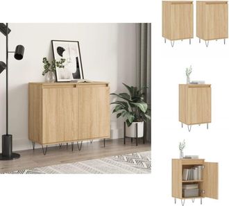 vidaXL Sideboards 2 Stk. Sonoma-Eiche 40x35x70 cm Holzwerkstoff - Sideboard - Wohnzimmerm&ouml;bel - Eichefarben - Holzm&ouml;bel - Regal