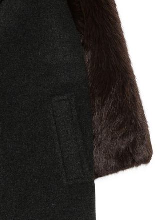 Alysi Faux-Fur Panelled Coat - Black