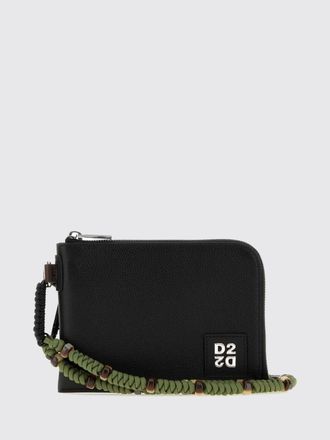 Dsquared2 Porte-documents Upside Down en cuir avec logo brod&eacute; et zip