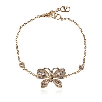 Valentino Garavani Armband mit Schmetterlingsanh&auml;nger - - Accessories - Damen - Gelb - S