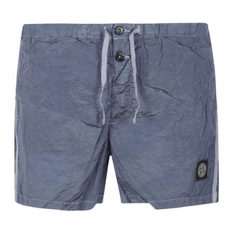 Stone Island Homme, Maillots de bain, Bleu, Taille: XL Logo Patch Swim Short