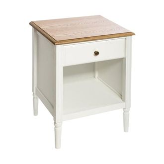 Atmosphera Atmosphera - Table de Chevet 1 Tiroir en Bois Solen 60cm Blanc
