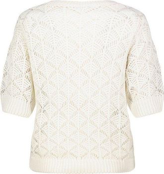 Eight2Nine Strickpullover Strickshirt mit Ajour-Muster Ajour Lochstrick-Pullover