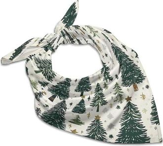 Generic Écharpe carrée de Noël étoilée en soie légère avec motif darbre de forêt, écharpe pour cheveux, foulard respirant, cadeau pour homme et femme, multico