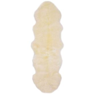 vidaXL Teppich Schafspelz 60x180 cm Weiß Vidaxl