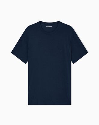 Emporio Armani Herren-T-Shirt, weiches Modal, Rundhalsausschnitt, Blau, Gr&ouml;&szlig;e M, blau, M