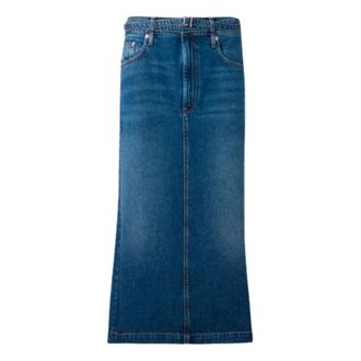 Sportmax Femme, Jupes, Bleu, Taille: 40 FR Biblios Denim Skirt