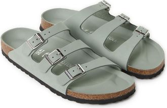 Birkenstock flache Sandalen im schwedischen Leder Florida frisch - Blau