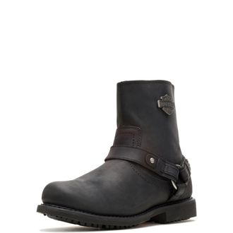 Harley-Davidson FOOTWEAR Herren Scout Leder-Motorradgeschirr, l&auml;ssiger Stiefel, Schwarz, Gr&ouml;&szlig;e 45, Schwarz, 45 EU