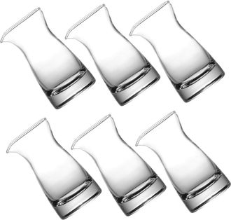 SOLUSTRE 6stücke Teiliges Kleines Glas-milchkännchen Transparent Milchaufschäumer Krüge Vielseitig Für Latte Espresso Brustmilch Servieren Getränkebehälter