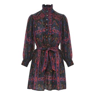 Antik Batik Robe Tamir Cr&ecirc;pe de Coton Brod&eacute;e Antik Batik