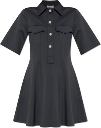 Ganni Femme, Robes, Noir, Taille: 44 FR Mini-robe ajust&eacute;e en n&eacute;opr&egrave;ne Scuba