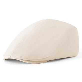 Babeyond Casquette plate en coton pour homme - B&eacute;ret Gatsby r&eacute;glable pour diverses occasions, Beige clair, Taille unique