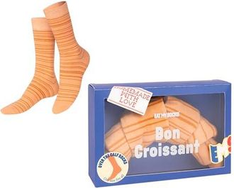 doiy Doiy Eat My Socks - Chaussettes originales et amusantes - Motif croissant - Chaussettes hautes - Confort et durabilité - Idéal pour les hommes et les 