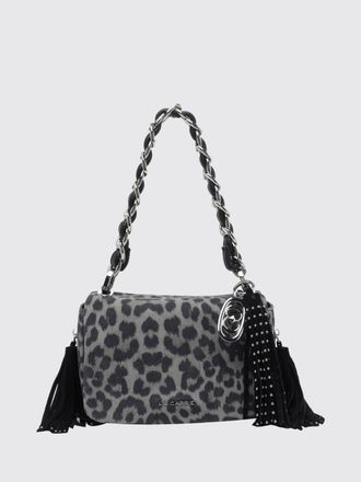 La Carrie Mini-Schultertasche aus Veloursleder mit Animal-Print und Charms